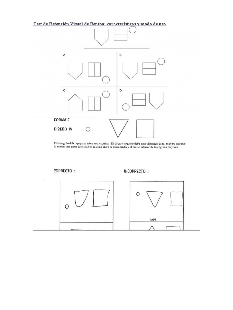 Test de Retención Visual de Benton | PDF | Memoria | Percepción