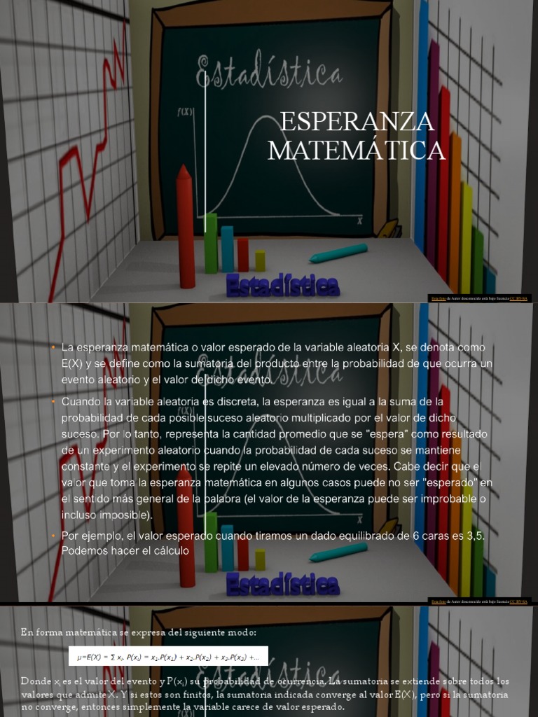 Esperanza matemática | PDF | Valor esperado | Variable aleatoria