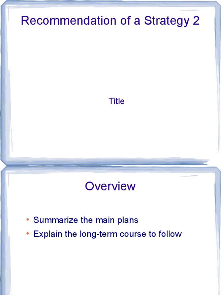 Recommendation of A Strategy 2: Title | PDF