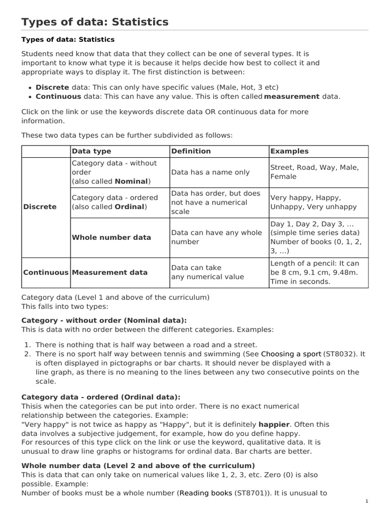 ARBs - Types of Data - Statistics - 2020-01-5 | PDF | Time Series ...