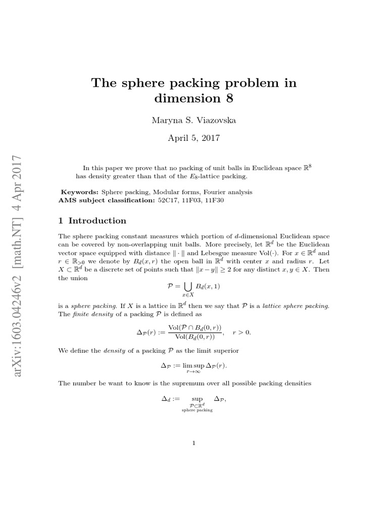 Proof of the Optimal Density of the E8 Lattice Sphere Packing in Eight ...
