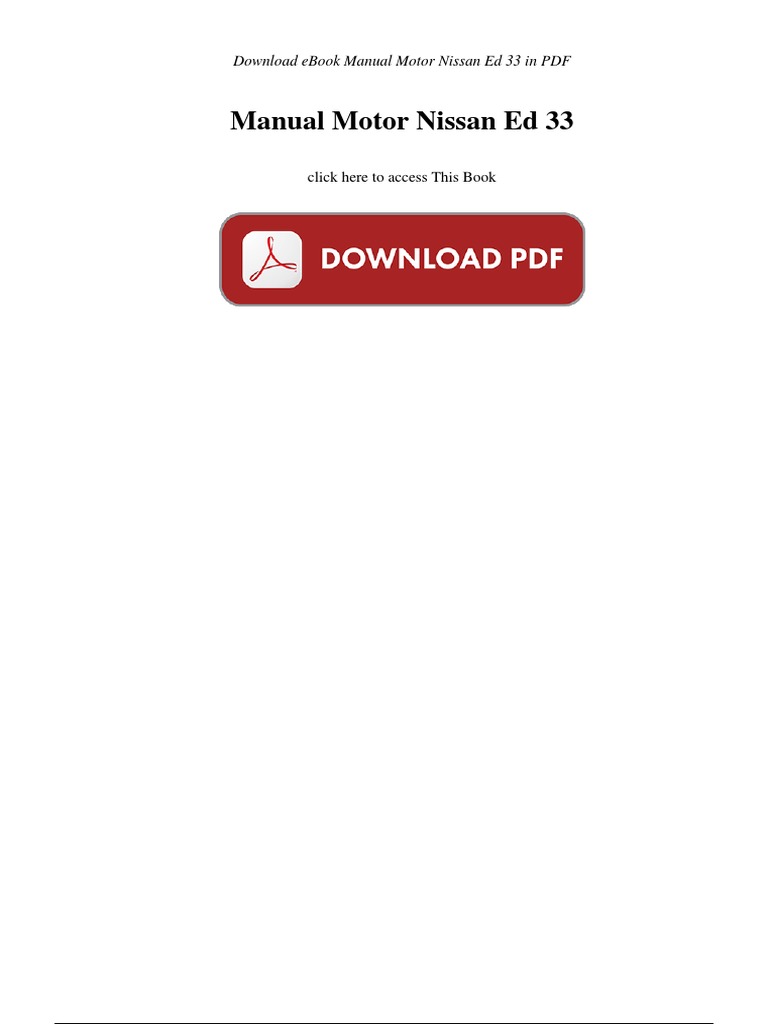 Ebook Manual Motor Nissan Ed 33 in PDF | PDF