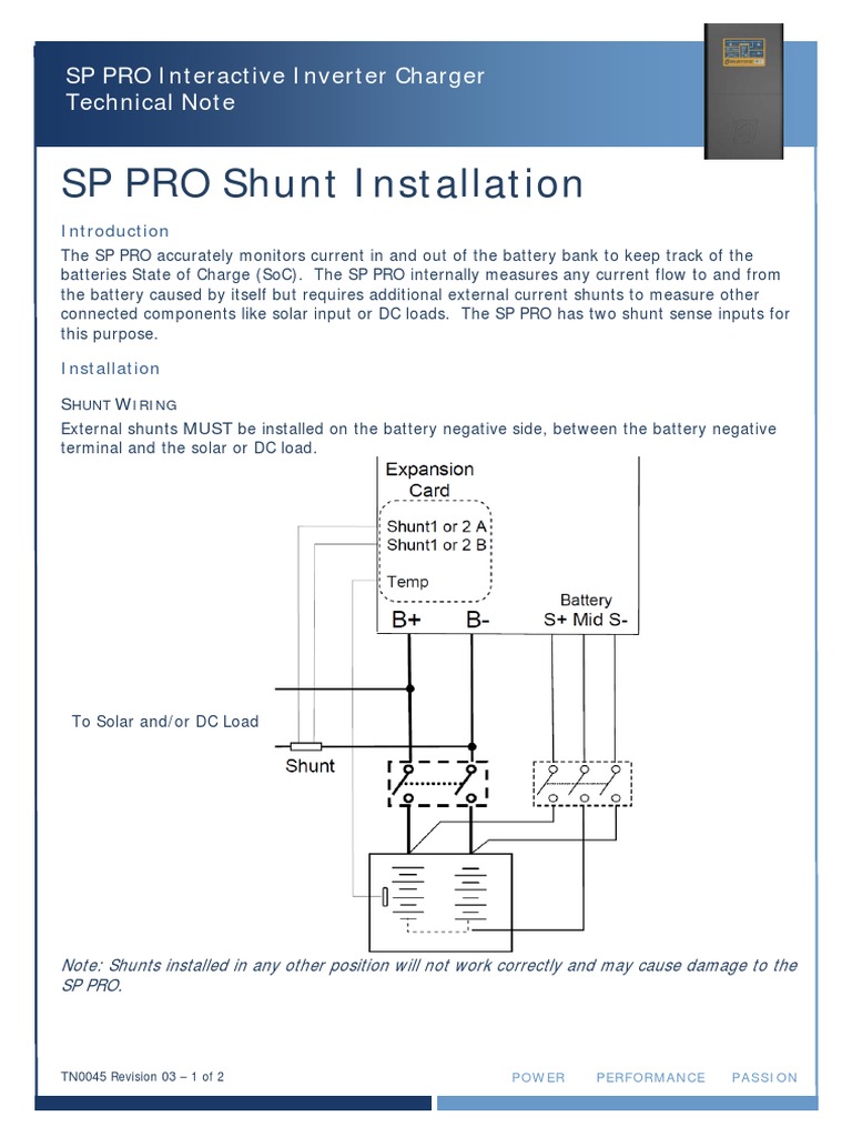 TN0045 - 03 SP PRO Shunt Installation | PDF
