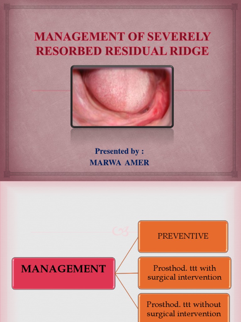 Management of Compromised Residual Ridge PDF | PDF | Dentures | Dental ...