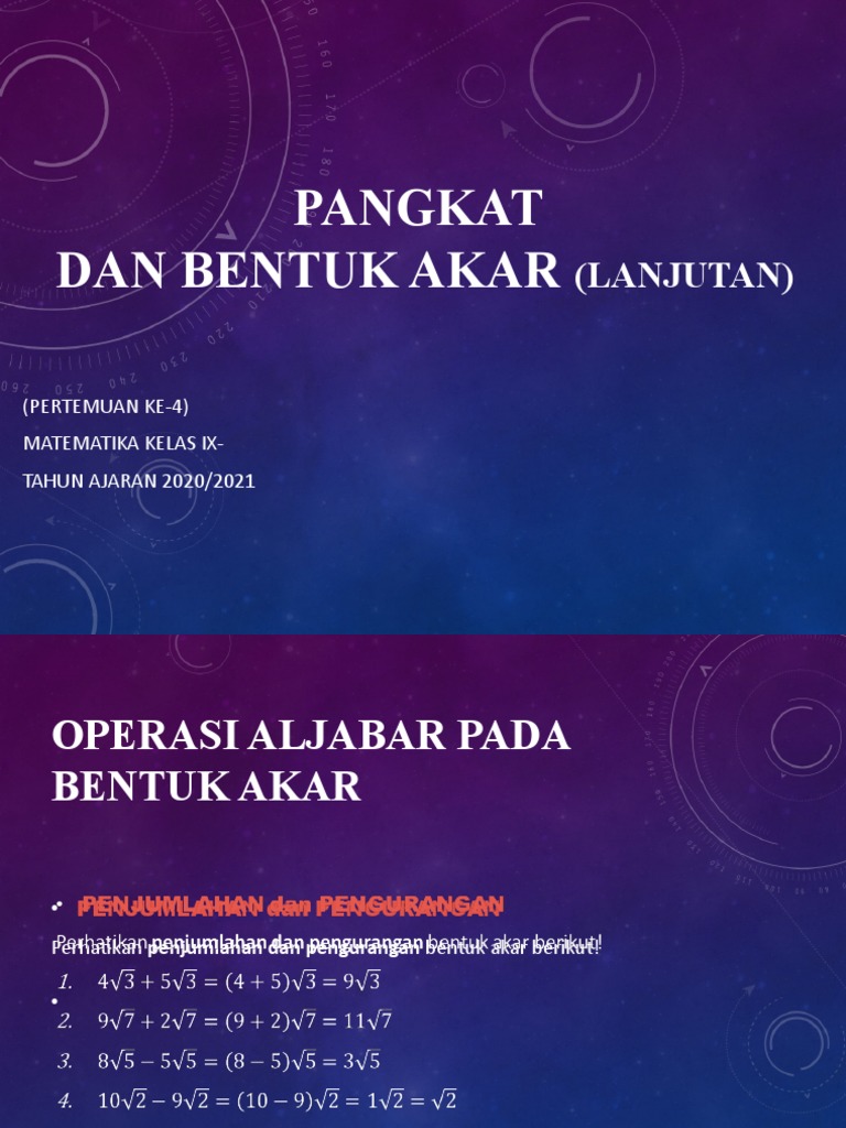 Pertemuan4 - Kelas 9 - MTK - Bab1 - (PANGKAT Dan BENTUK AKAR) | PDF