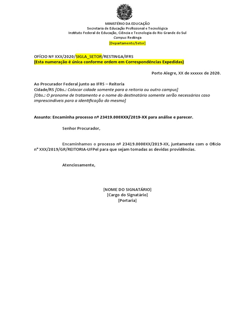 Modelo de Ofício | PDF