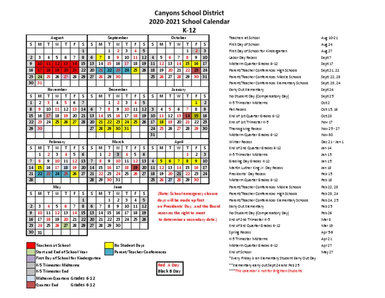 2020 2021 K 12 Calendar Board Approved | PDF | Academic Term ...