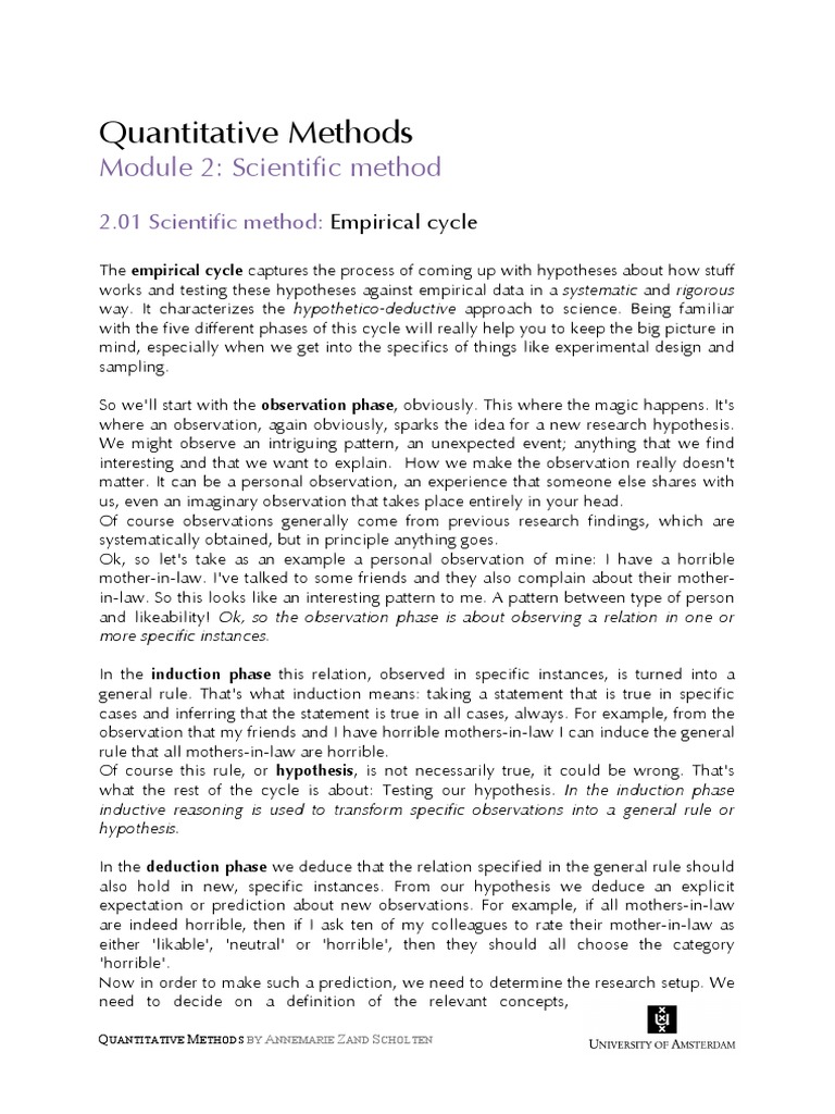 Quantitative Methods: Module 2: Scientific Method | PDF | Dependent And ...