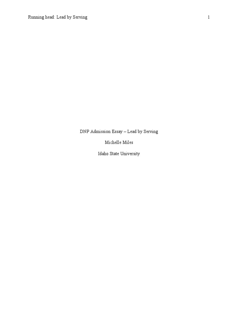 DNP Application Essay Michelle Miles | PDF | Nursing | Patient