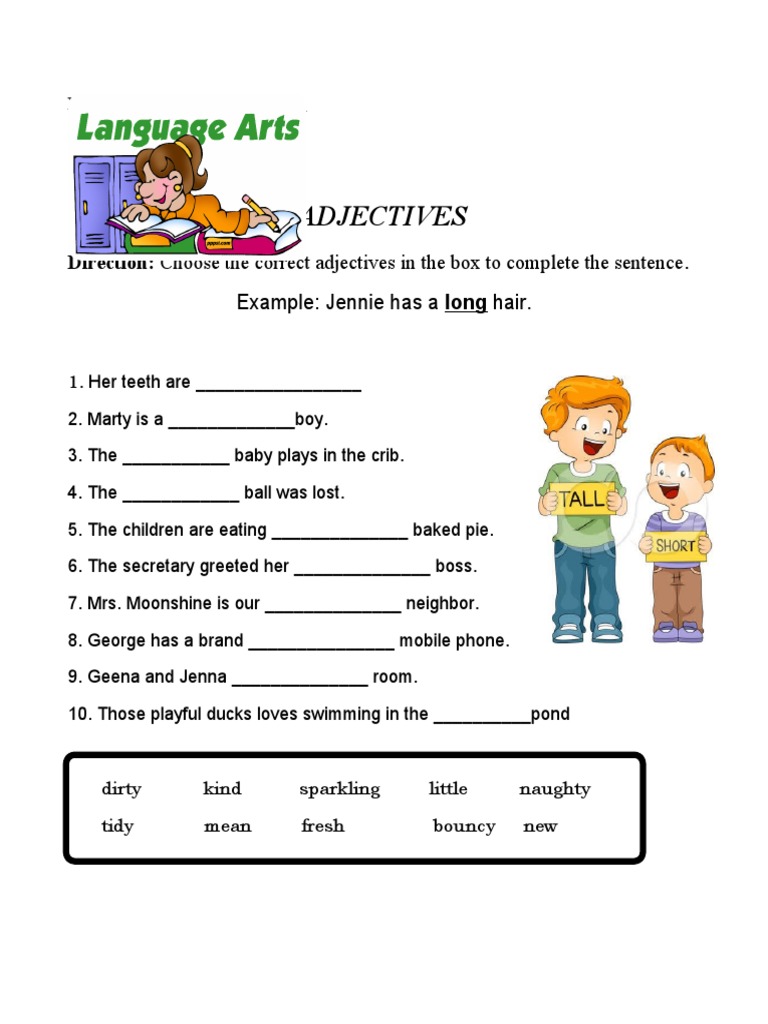 Adjectives Ejercicios para Cuaderno | PDF