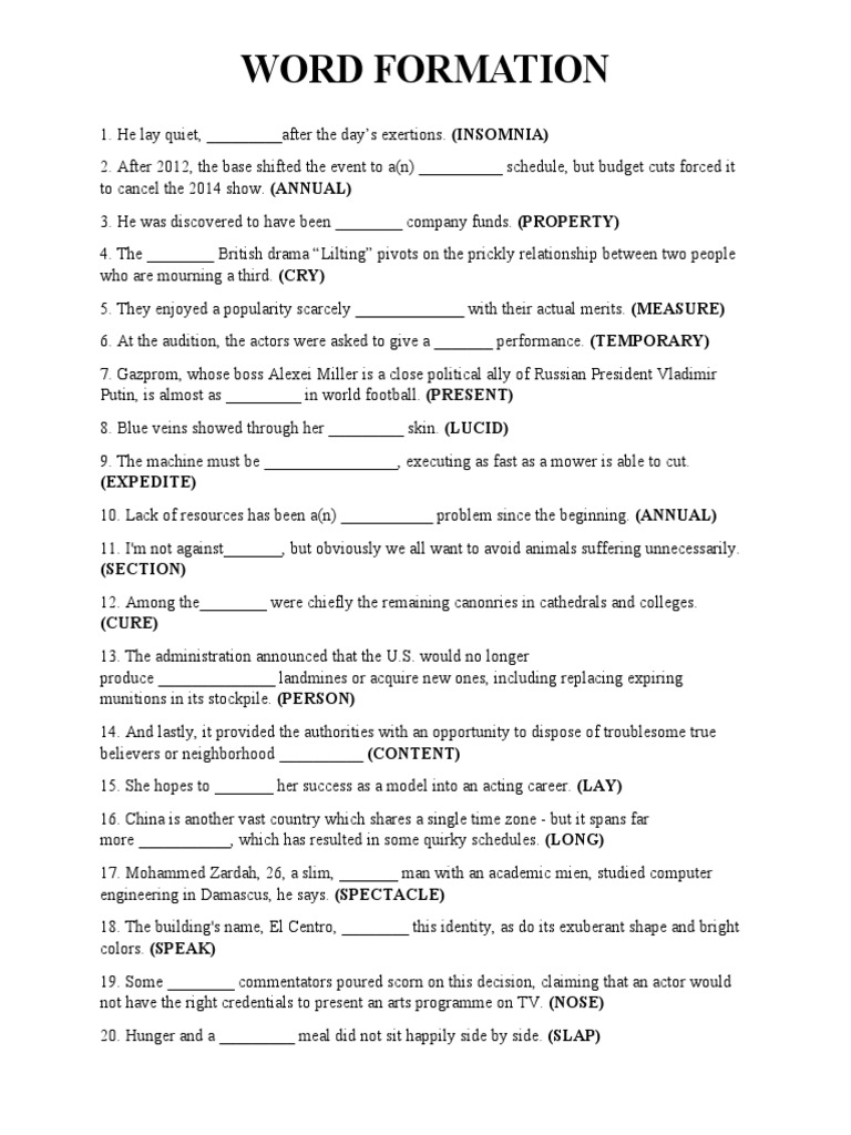 Word Formation: (Expedite) | PDF