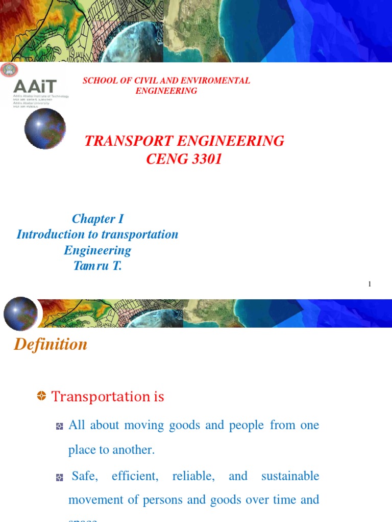 Transport Eng. Chap 1 | PDF | Transportation Engineering | Transport
