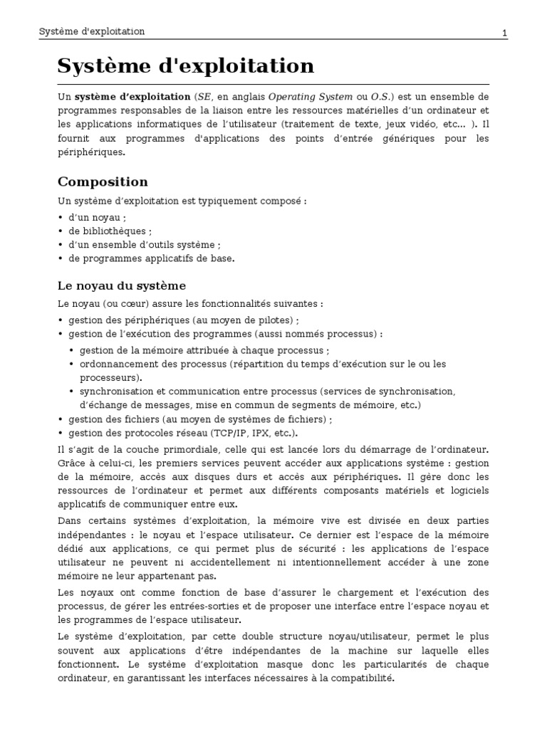 Systeme Exploitation | PDF
