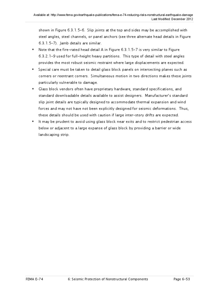 Available At: HTTP://WWW - Fema.gov/earthquake-Publications/fema-E-74-Reducing-Risks ...