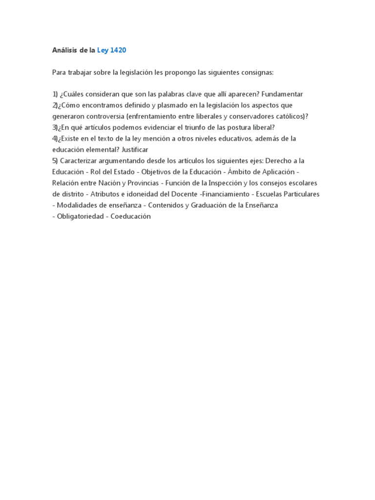 Ley 1420 | PDF