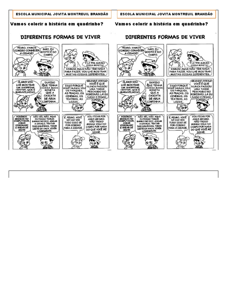 Vamos Colorir A História em Quadrinho | PDF