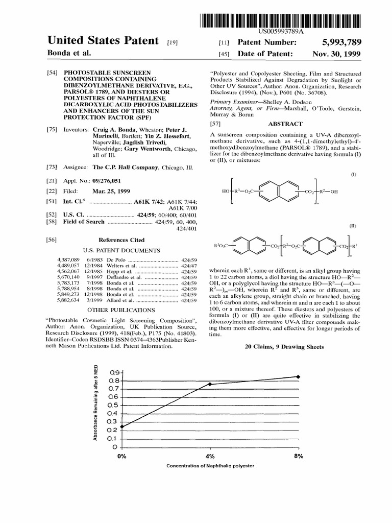 United States Patent (1 : Bonda Et Al. (U) Patent Number: Date of ...