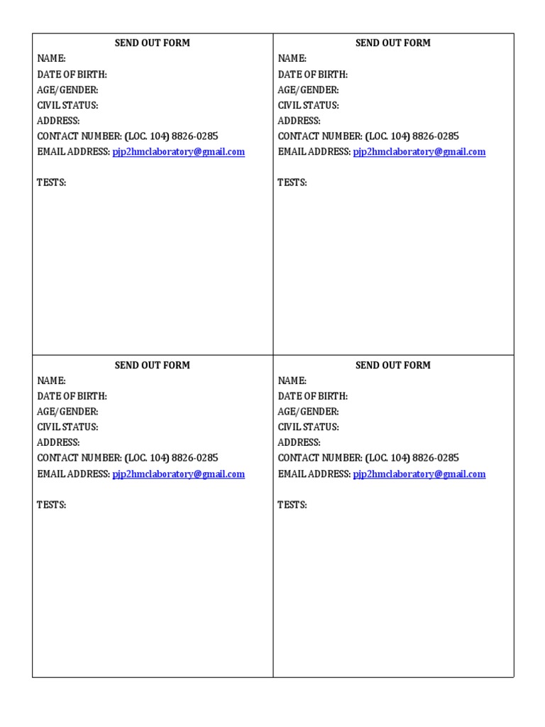 Patient Send Out Form Template | PDF | Career & Growth | Law