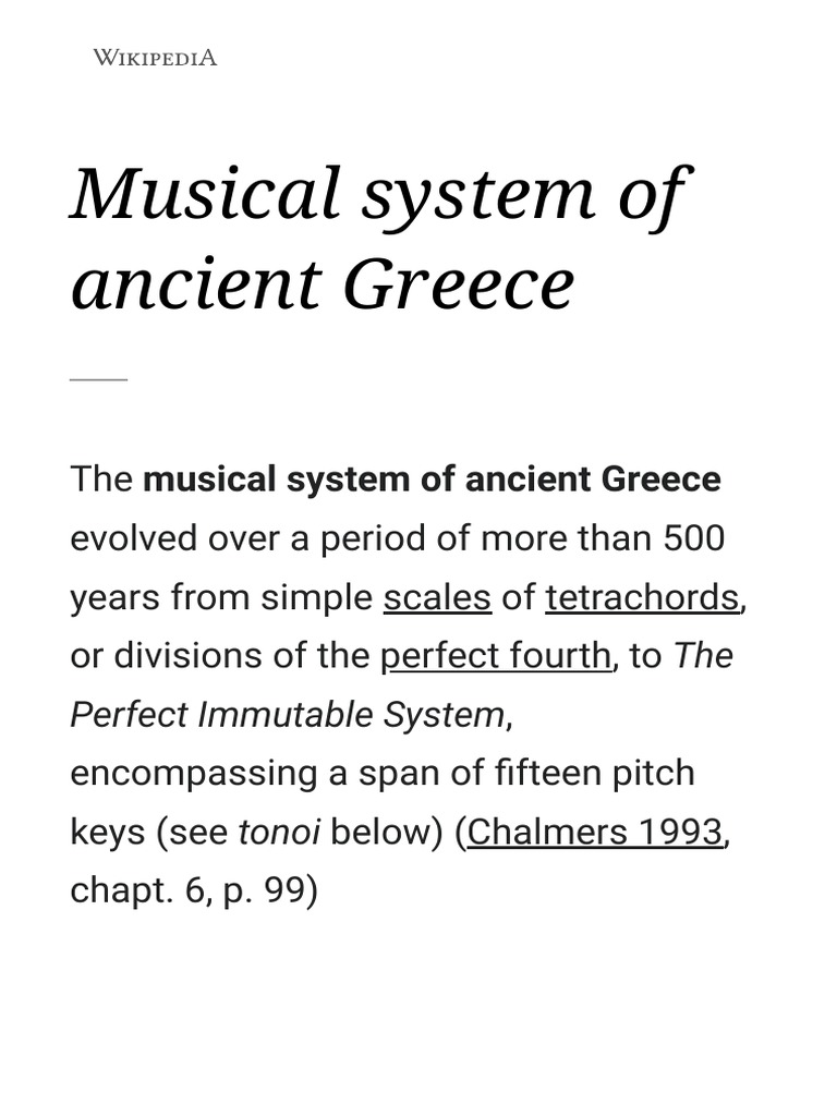 Ancient Greek Music Theory Overview | PDF | Mode (Music) | Musical ...