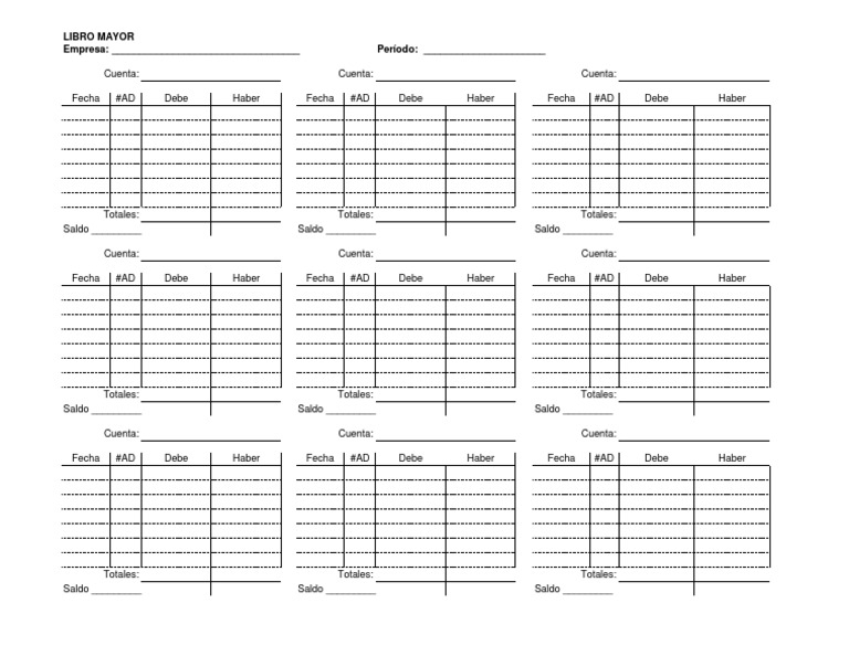 Formato Libro Mayor PDF | PDF