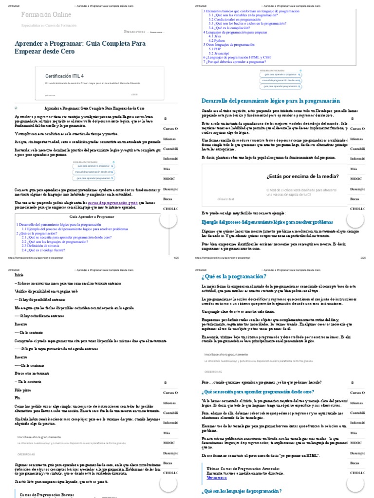 ? Aprender A Programar Guía Completa Desde Cero | PDF | Lenguaje de ...