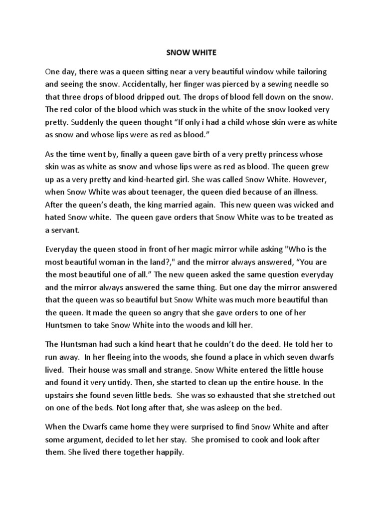 Snow White | PDF | Snow White | Grimms' Fairy Tales