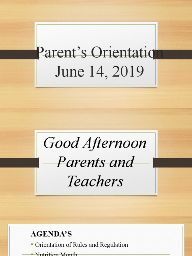 Parent's Orientation June 14, 2019 | PDF | Classroom | Teachers