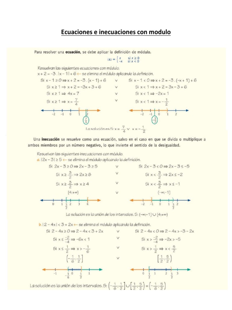 Ecuaciones e Inecuaciones Con Modulo | PDF