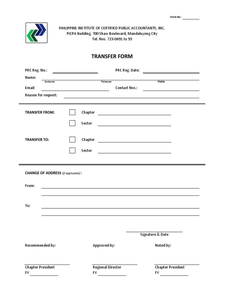 Member Transfer Form | PDF