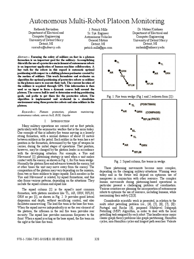 Autonomous Multi-Robot Platoon Monitoring | PDF | Simulation | Robot