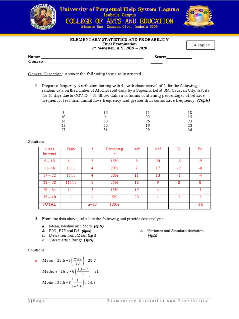 Elem Stat and Probab | PDF | Probability | Probability And Statistics