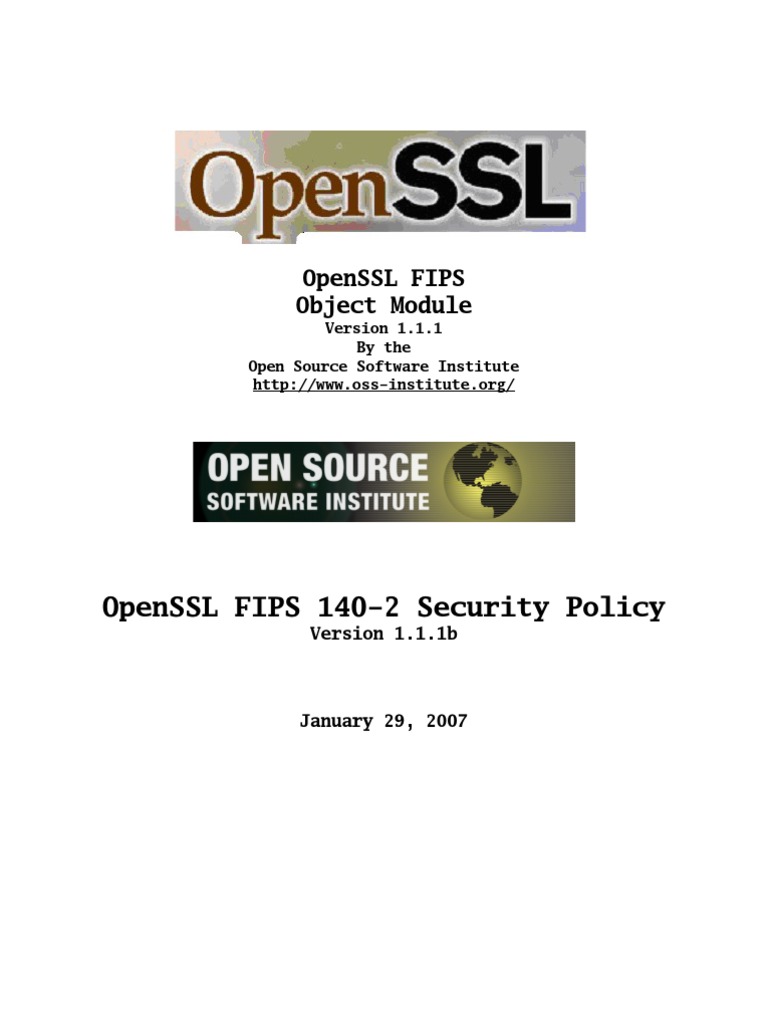Openssl Fips 140-2 Security Policy | PDF | Key (Cryptography) | Source Code