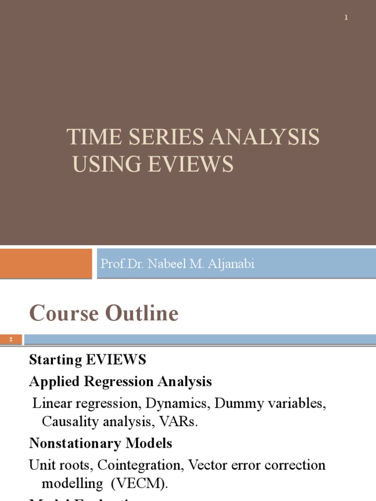Time Series Analysis Using e Views | PDF | Regression Analysis | Vector Autoregression