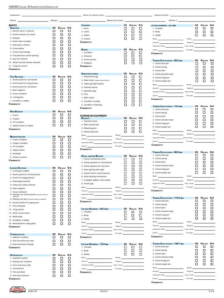 Level III Inspection Vfinal Form Enabled PDF | PDF | Anchor | Screw