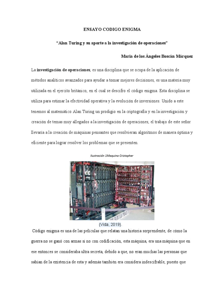 Alan Turing y el Código Enigma | PDF | Alan Turing | La investigación ...