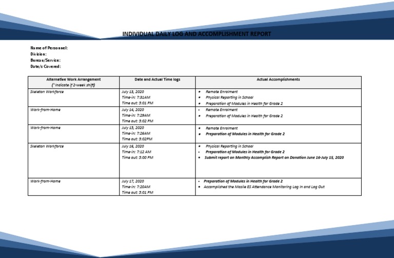 Individual-Workweek Accomplishment-Report | PDF