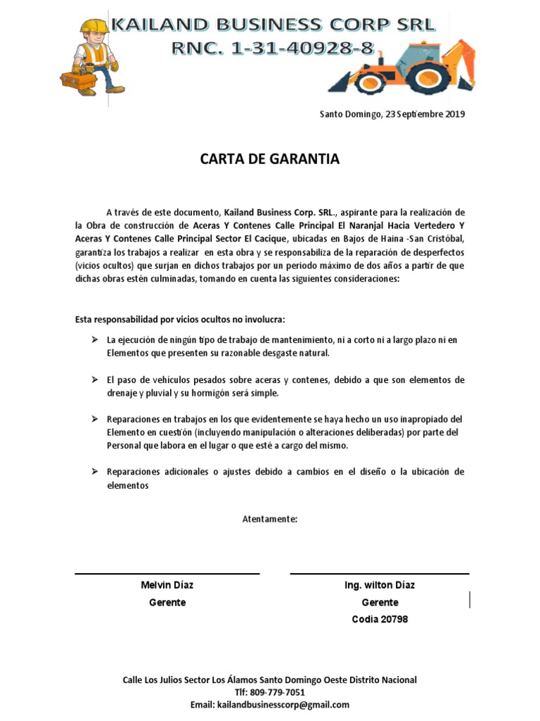 Carta de Garantia | PDF