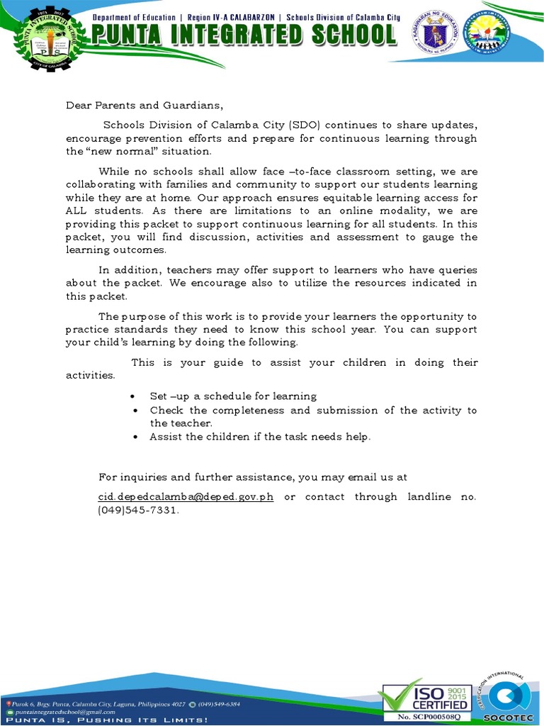 Grade 10 Math Learning Packet | PDF | Sequence | Mathematical Concepts
