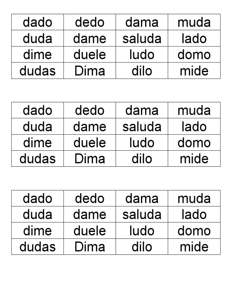 Palabras Letra D | PDF