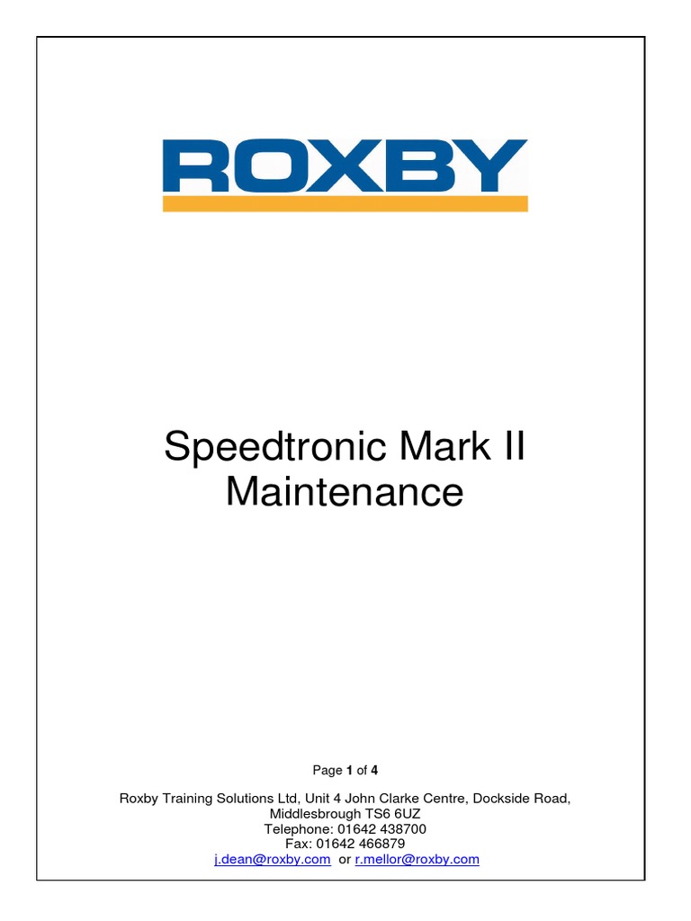 Speedtronic Mark II Maintenance | PDF | Fax | Turbine