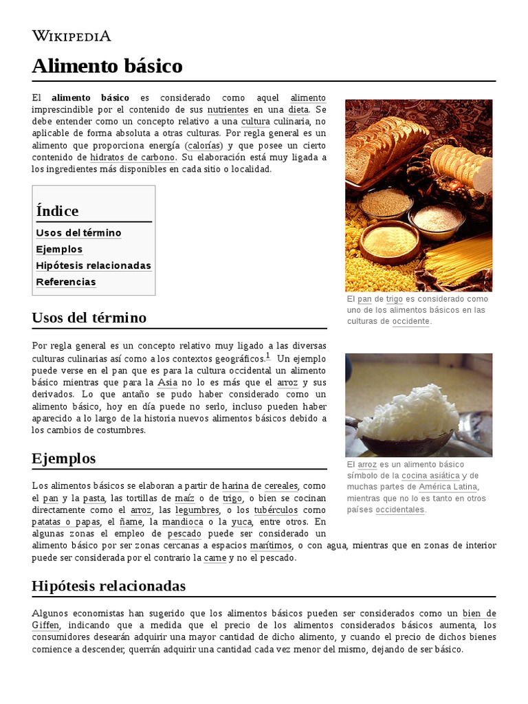 Alimento Básico | PDF | Alimentos basicos | Cocina