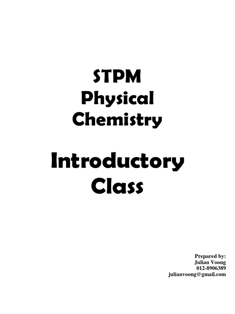 STPM Sem 1 Introductory Class Notes 2020 | PDF | Isotope | Mole (Unit)