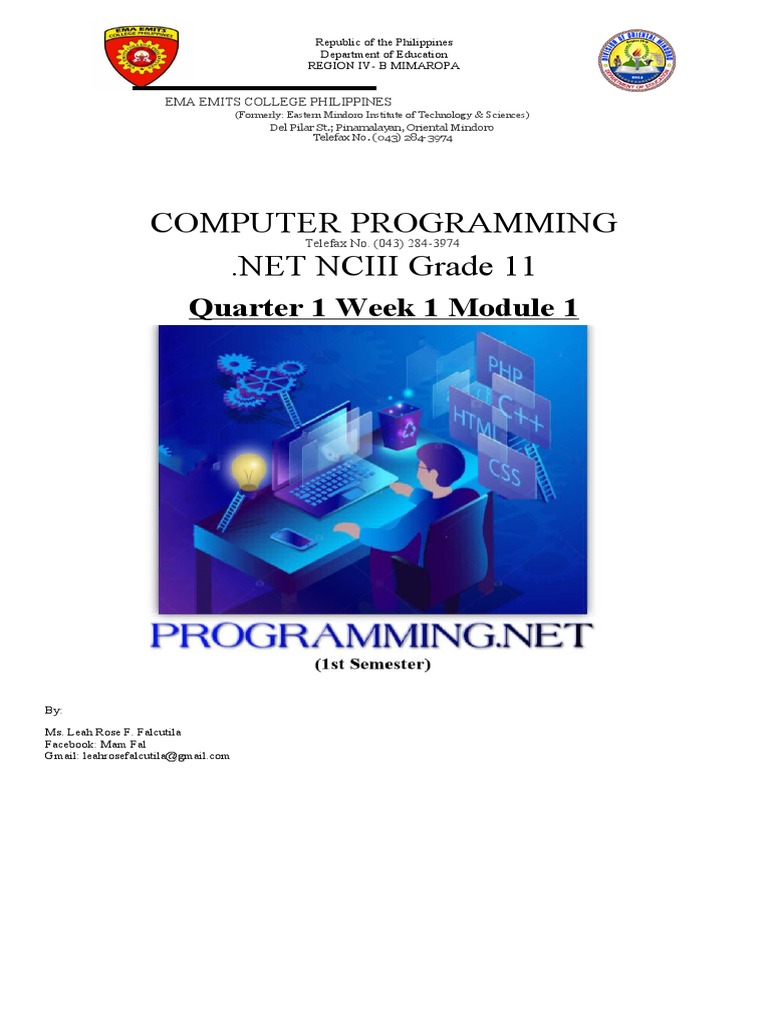 Computer Programming: Quarter 1 Week 1 Module 1 | PDF | Personal ...