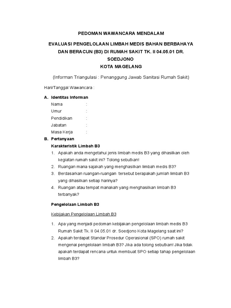 PEDOMAN WAWANCARA MENDALAM Triangulasi | PDF