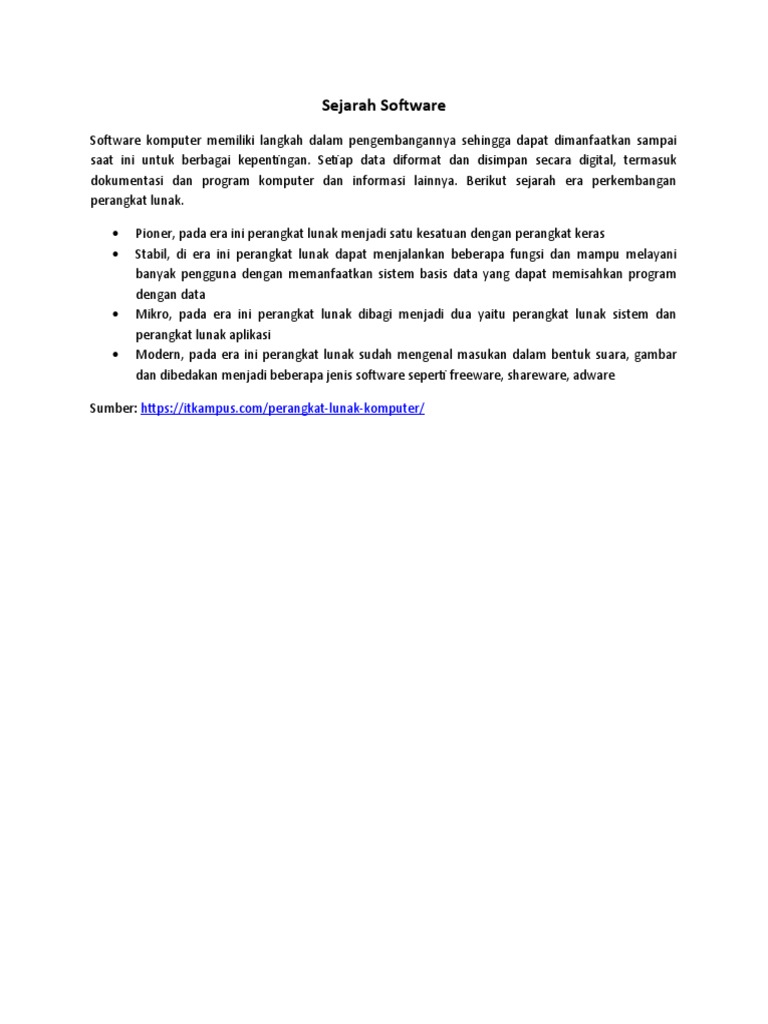Sejarah Software | PDF | Komputer