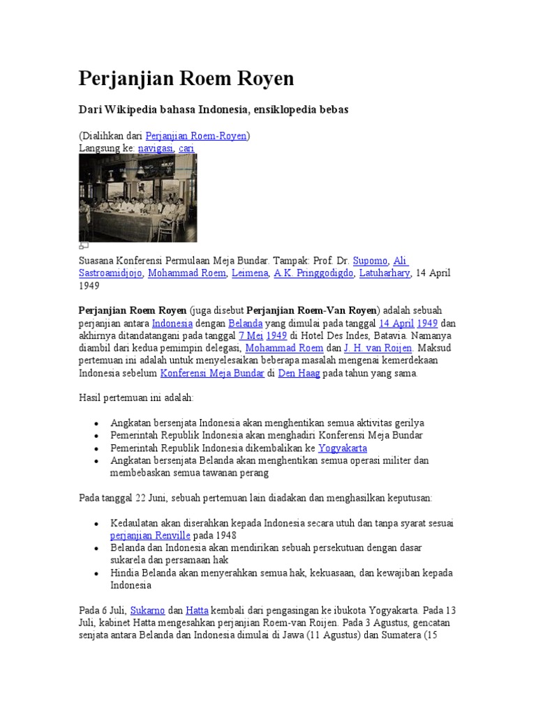 Perjanjian Roem Royen | PDF