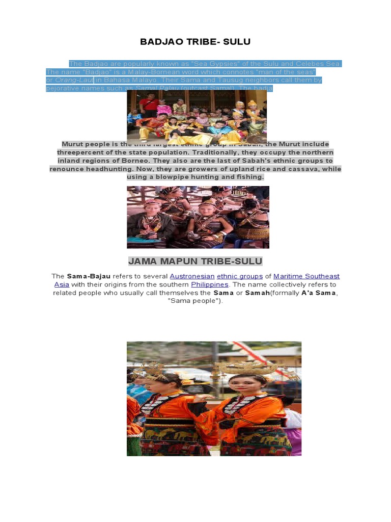 The Sama-Bajau: Nomadic Sea-Faring Peoples of the Sulu Archipelago | PDF