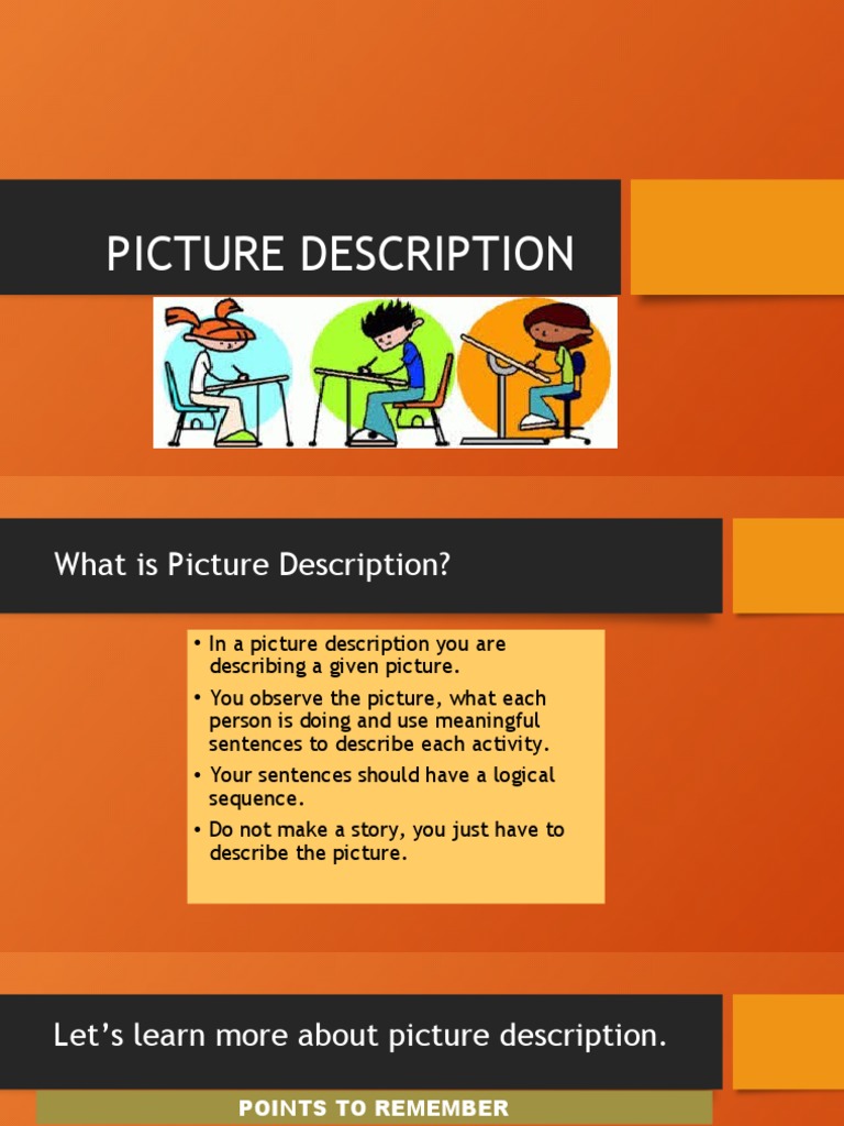 PICTURE DESCRIPTION - Class 4 | PDF | Language Arts & Discipline | Home ...