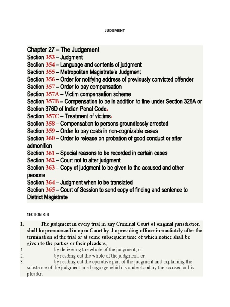 Chapter 27 - The Judgement: Judgment | PDF | Judgment (Law) | Magistrate