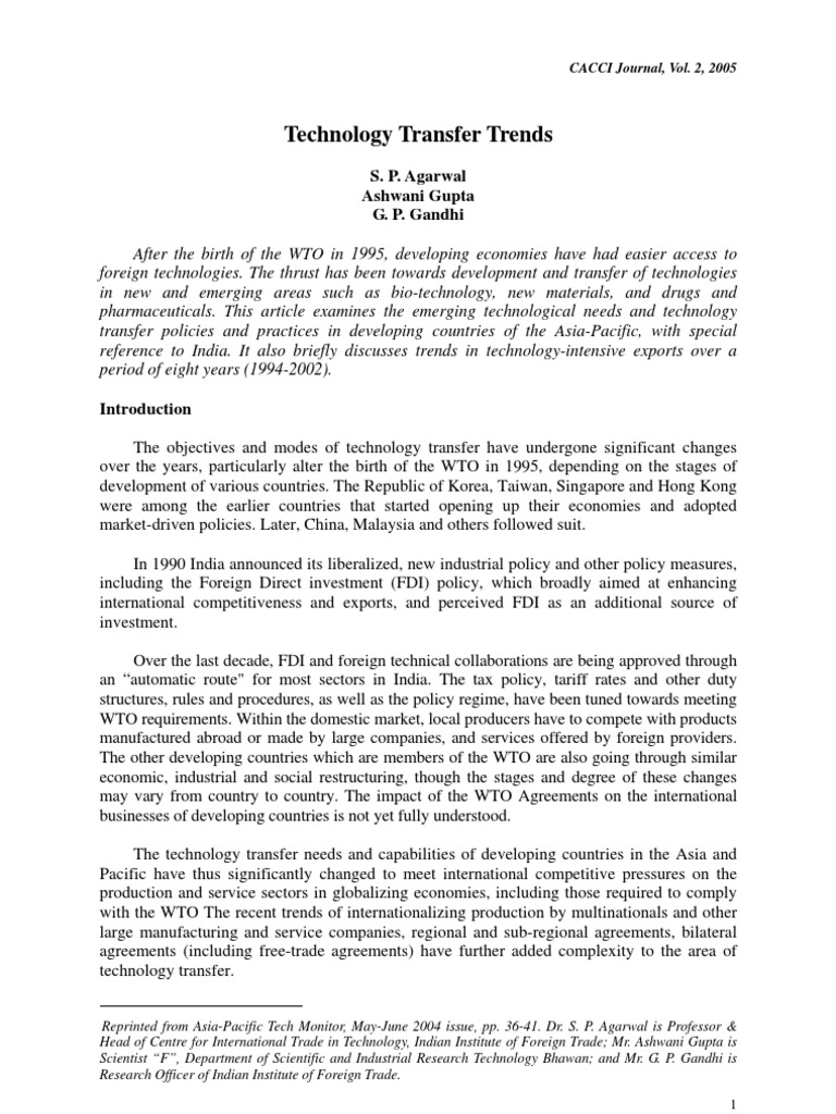Asia-Pacific Tech Transfer Trends | PDF | Research And Development ...